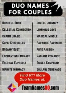 611 Dynamic Duo Names for Powerful Pairings — Creative & Unique Duo Names