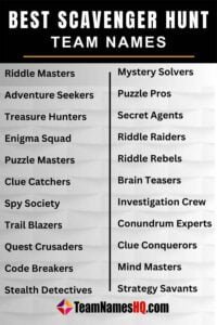 353 Epic Scavenger Hunt Team Names for Adventure!