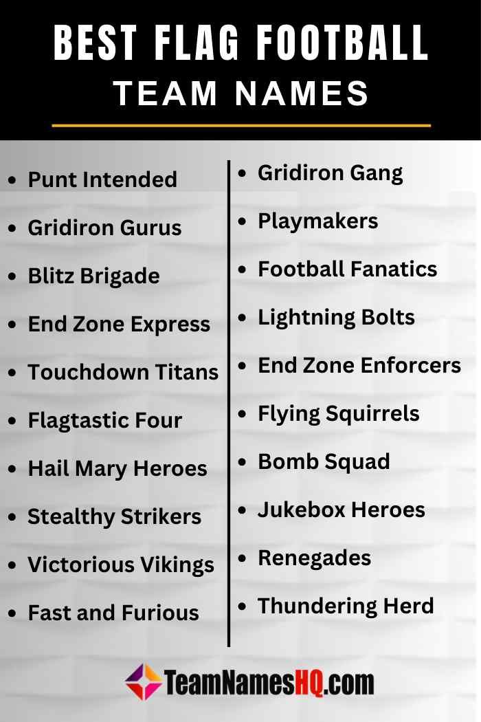 529 Creative Flag Football Team Names to Stand Out